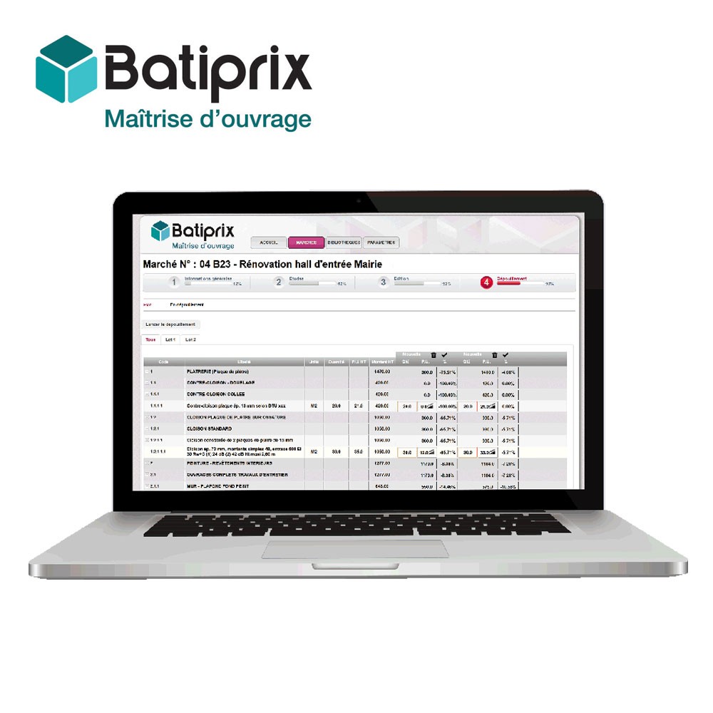 Batiprix MOA, logiciel pour chiffrer et gérer vos appels d'offres